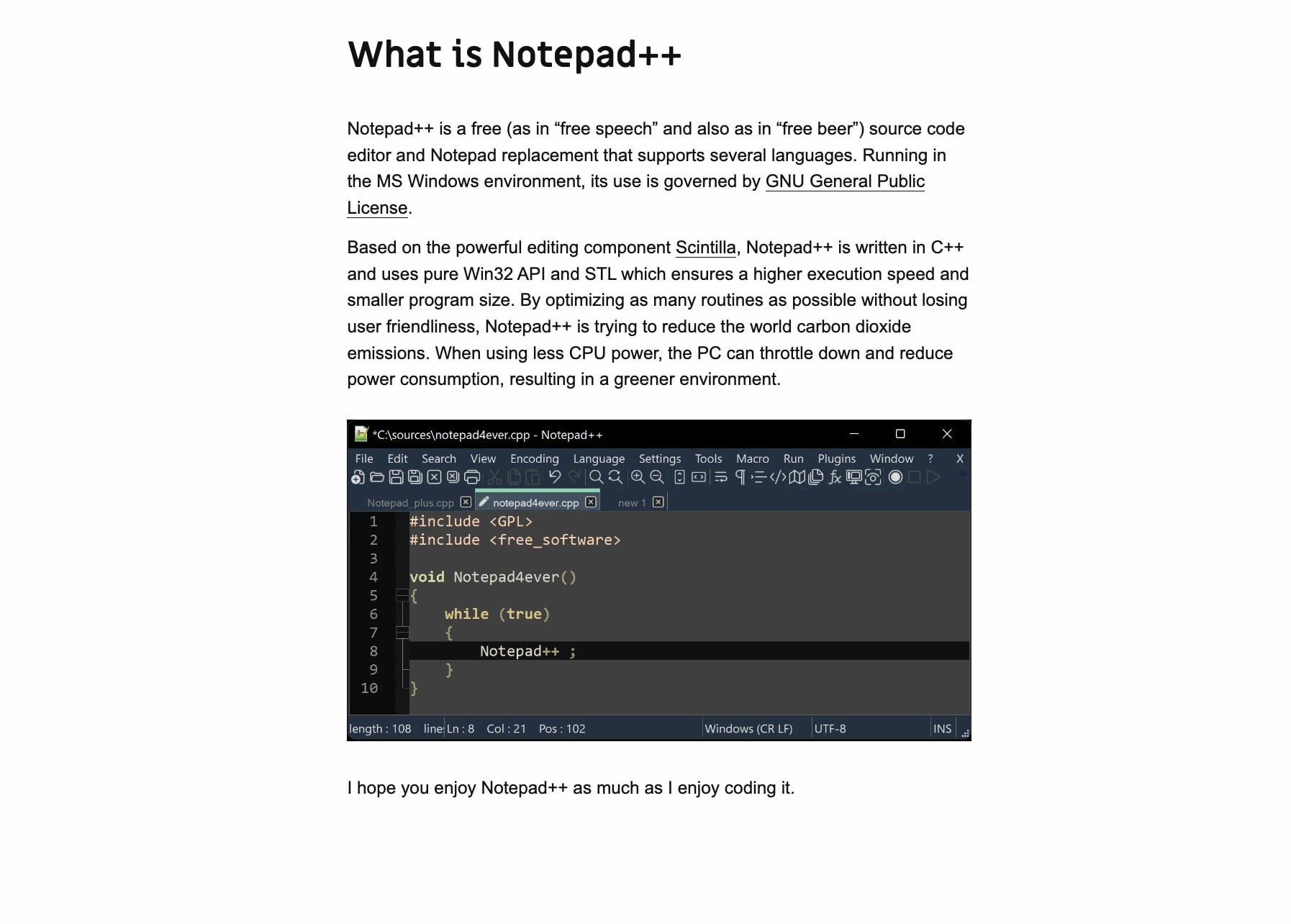 Notepad++ - Fonctionnalités, tarifs, alternatives et avis
